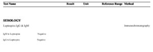 Leptospira IgM and IgG Test: Introduction, Test Result, Test